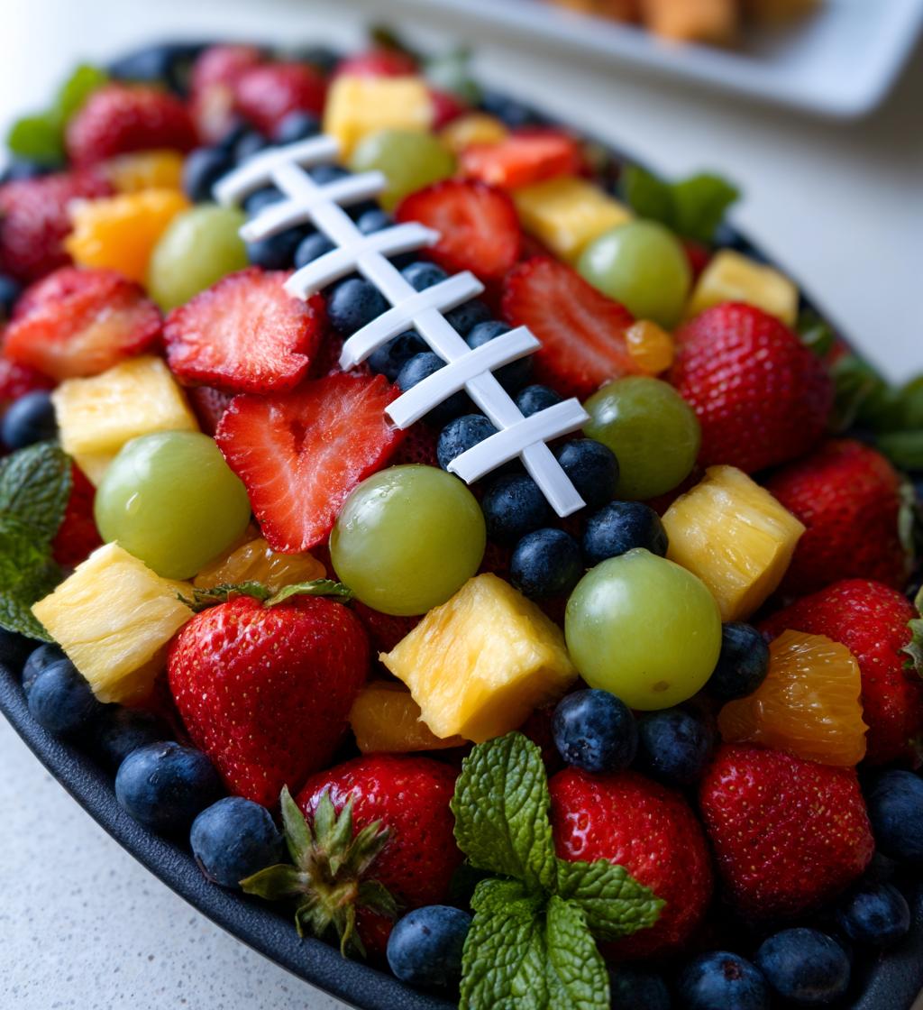 football fruit tray ideas for a Refreshing Game Day Delight
