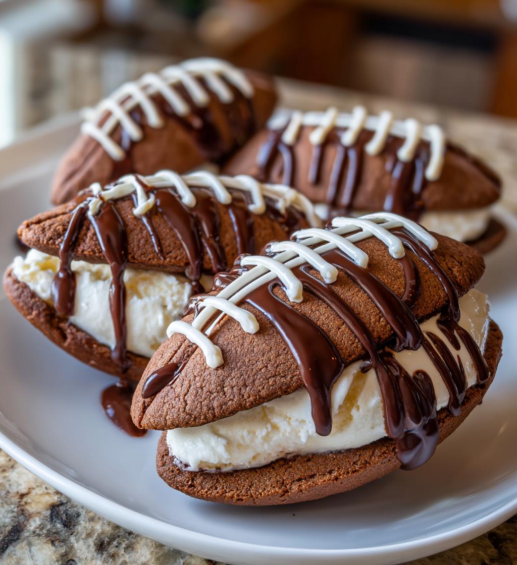 football ice cream sandwiches for a Game Day Touchdown – Vihaad Recipes